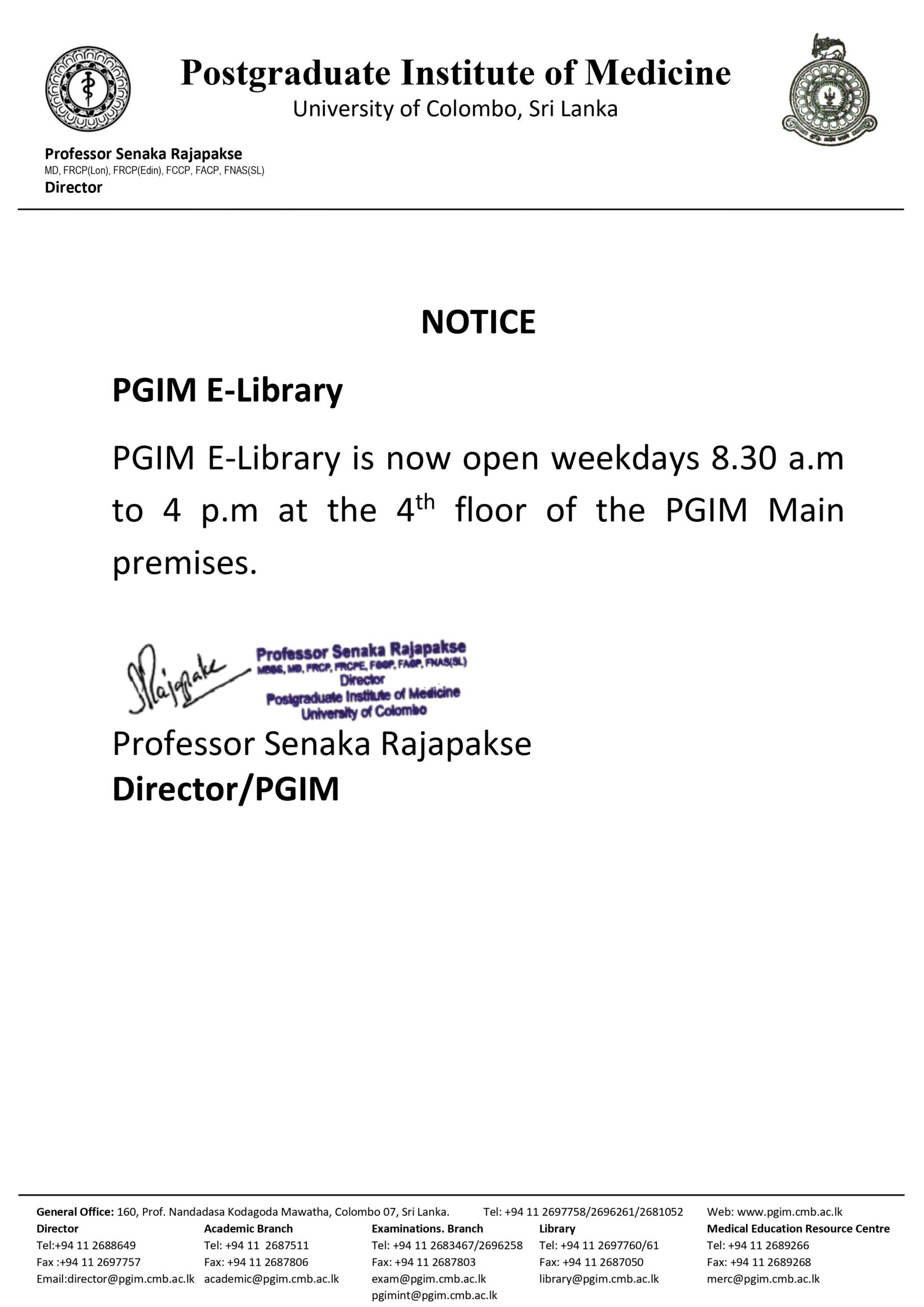 PGIM E-Library is now open | PGIM Library