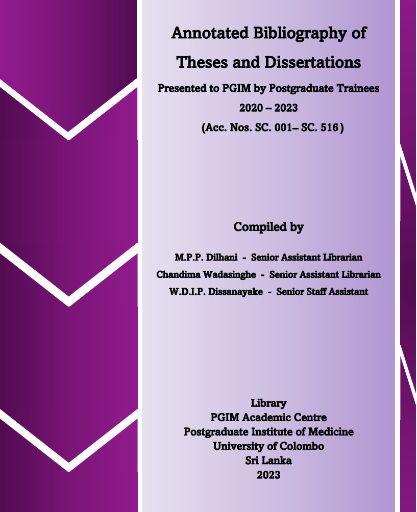 Annotated Bibliography of Dissertations and Theses | PGIM Library